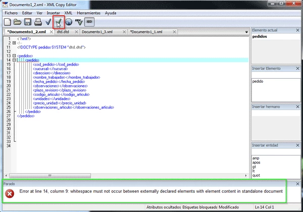 Cómo validar documentos XML, DTDs y SCHEMA con XML Copy Editor