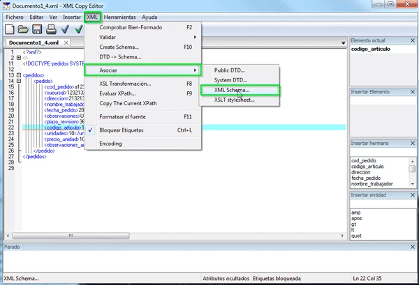 Cómo validar documentos XML, DTDs y SCHEMA con XML Copy Editor