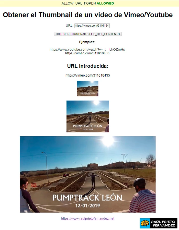 Cómo obtener el thumbnail de un vídeo de Youtube o Vimeo