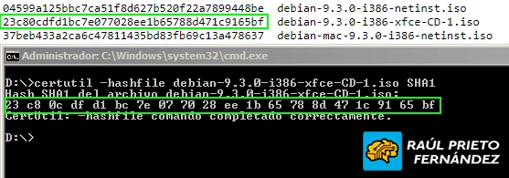 Cómo generar y comprobar checksums en Windows