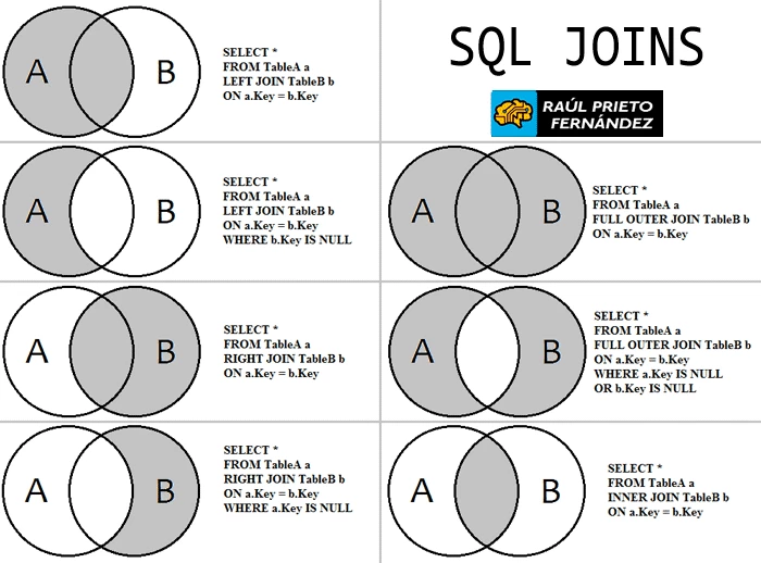 ¿Cómo funcionan los principales SQL JOINS?