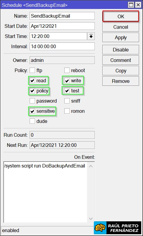 Cómo crear Backups y enviarlos por Email con MikroTik y RouterOS