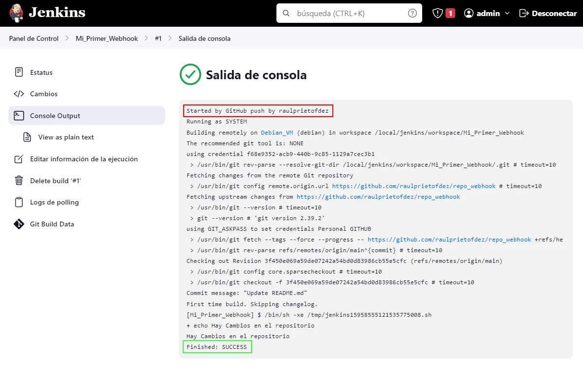 Cómo crear un Webhook entre GitHub y Jenkins