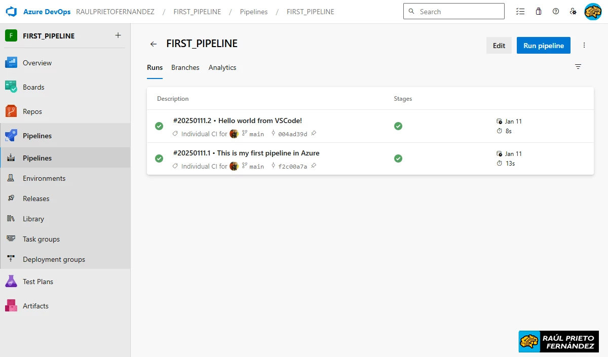 Cómo crear tu primera pipeline en Azure DevOps