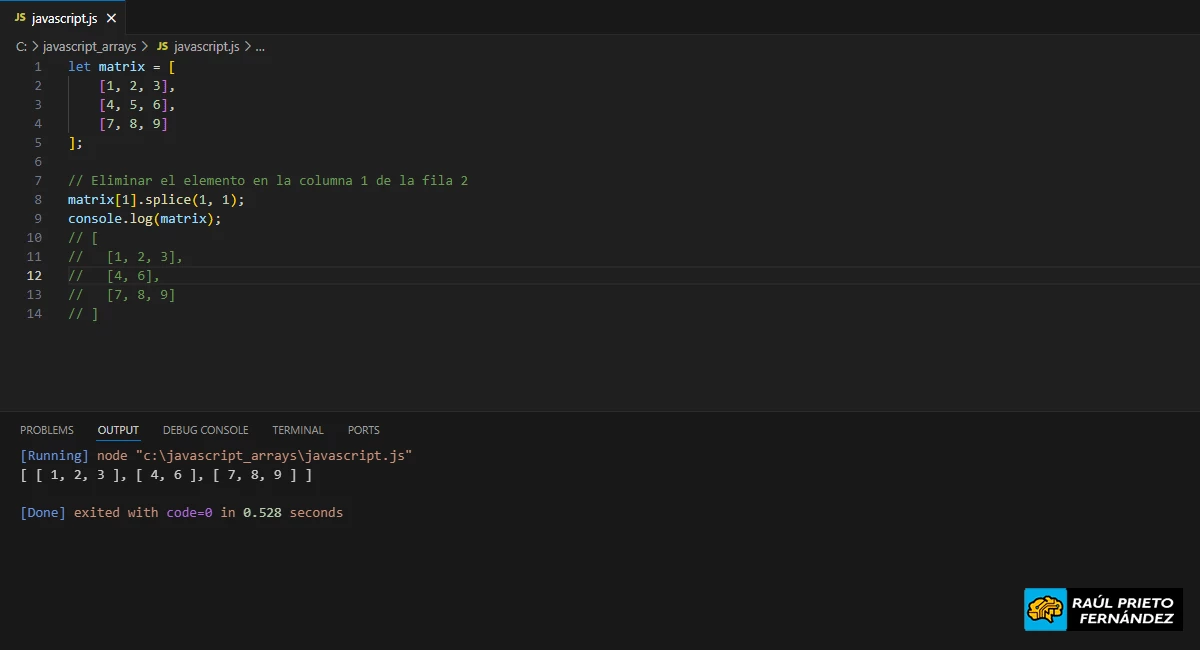 Cómo eliminar un elemento específico de una matriz en JavaScript