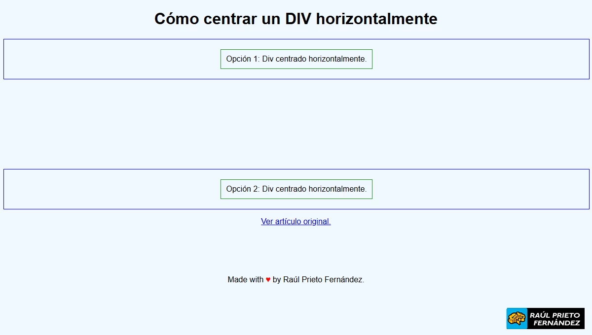 Cómo centrar horizontalmente un div