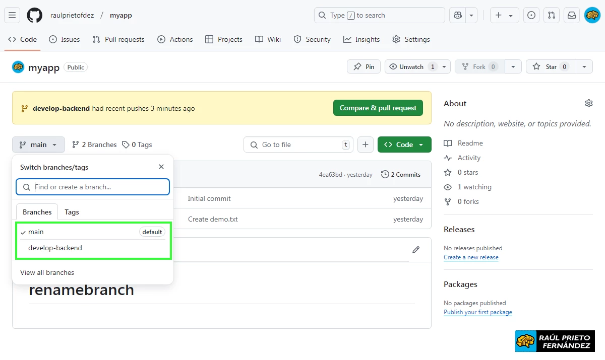 Cómo renombrar una rama en Git